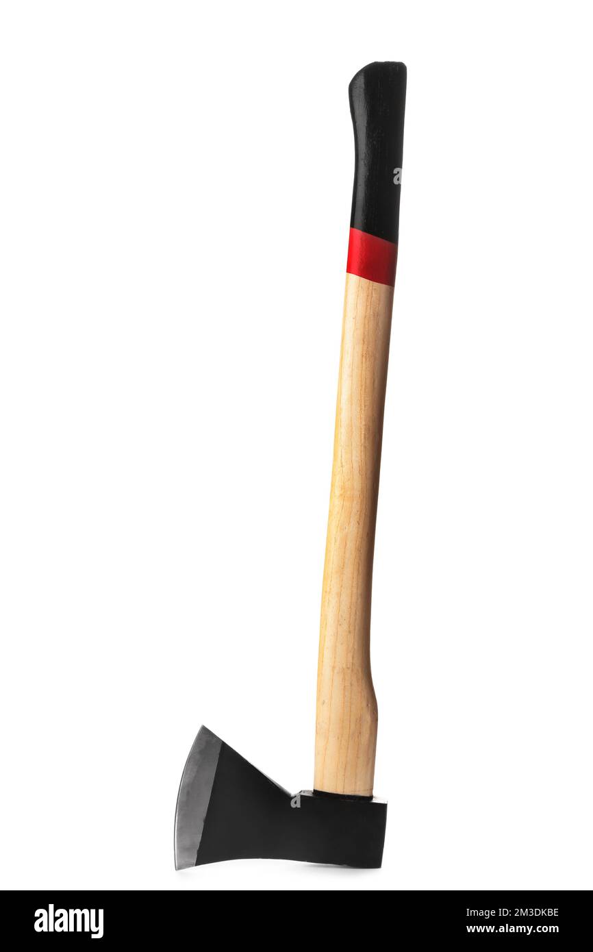 Sharp ax on white background Stock Photo - Alamy