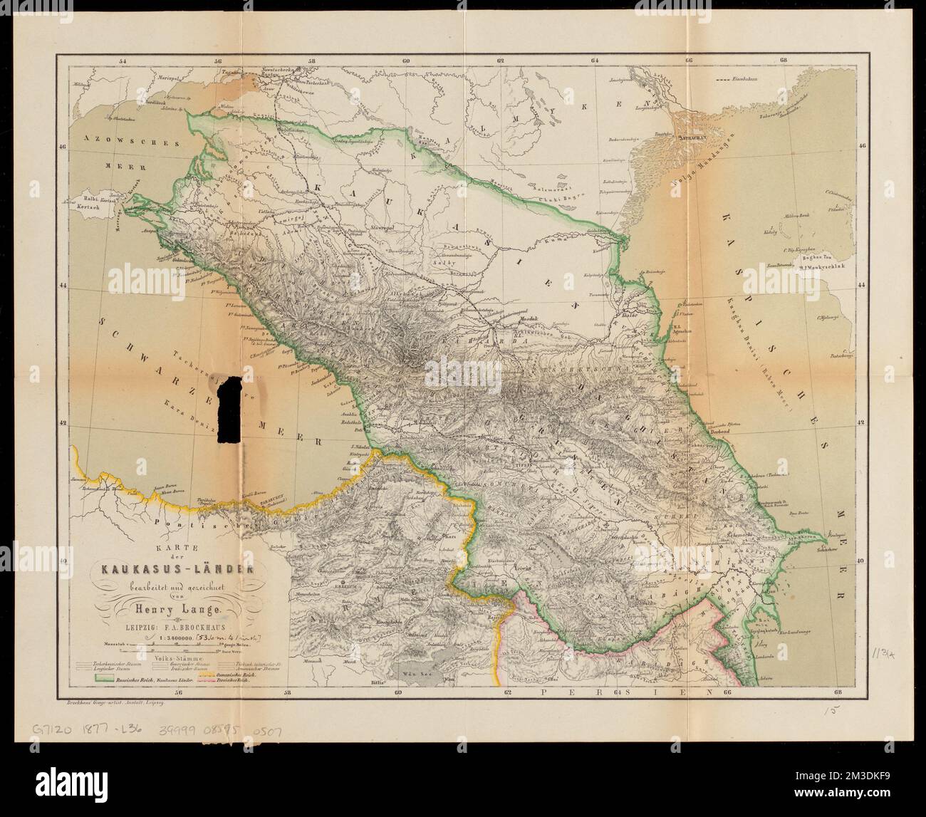 Karte der Kaukasus-Länder , Caucasus, Maps Norman B. Leventhal Map Center Collection Stock Photo ...