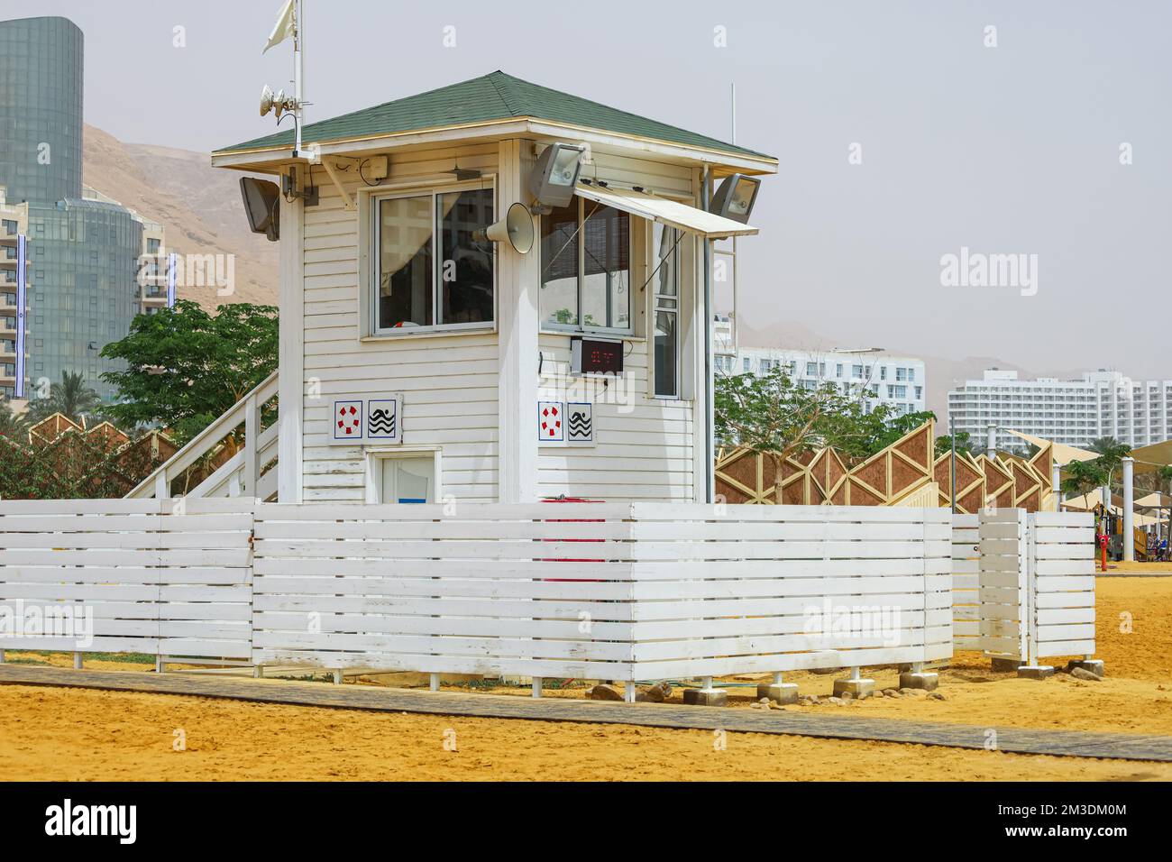 View of lifeguard house on sea beach Stock Photo - Alamy