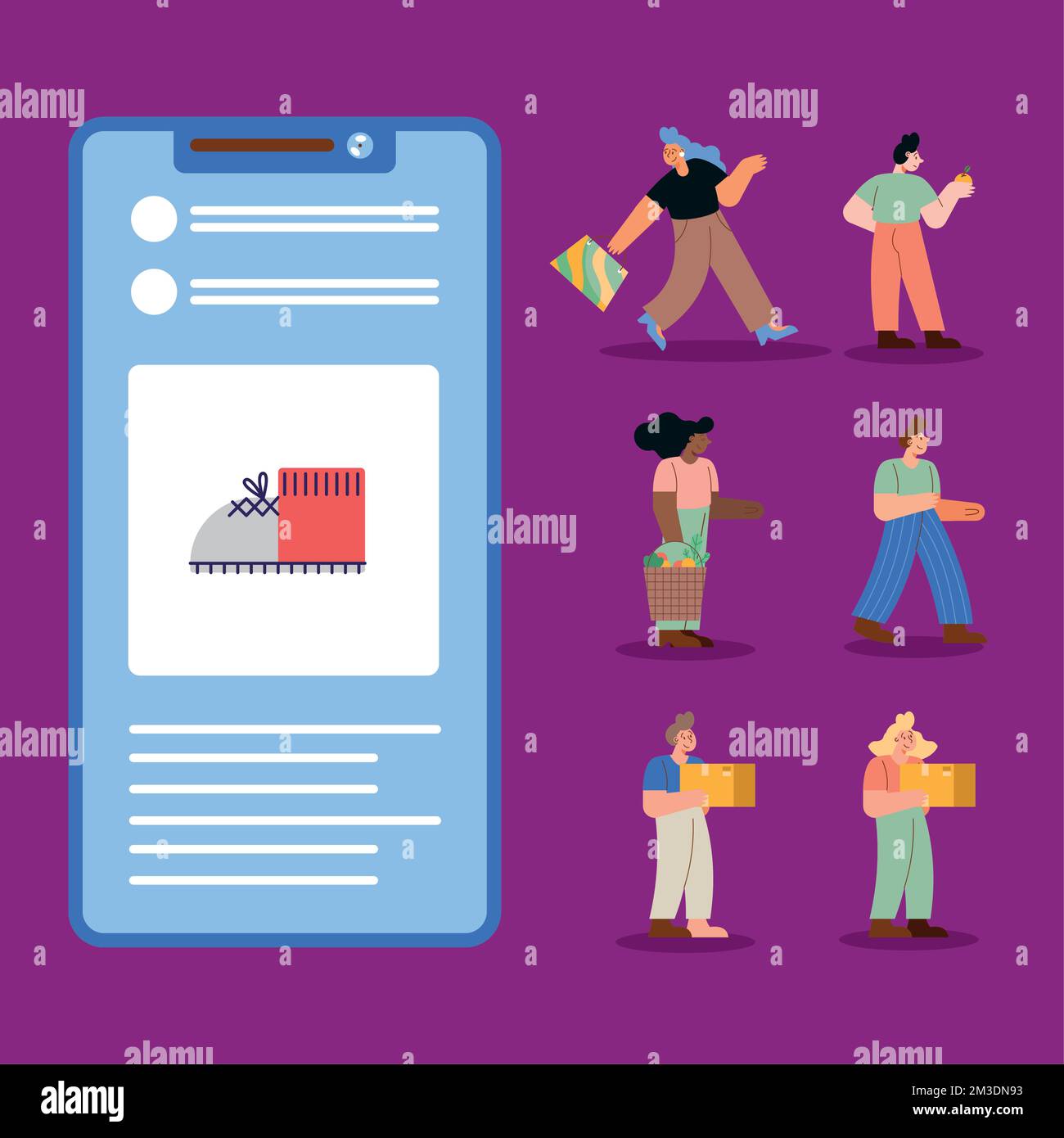 customers and smartphone ecommerce icons Stock Vector Image & Art - Alamy