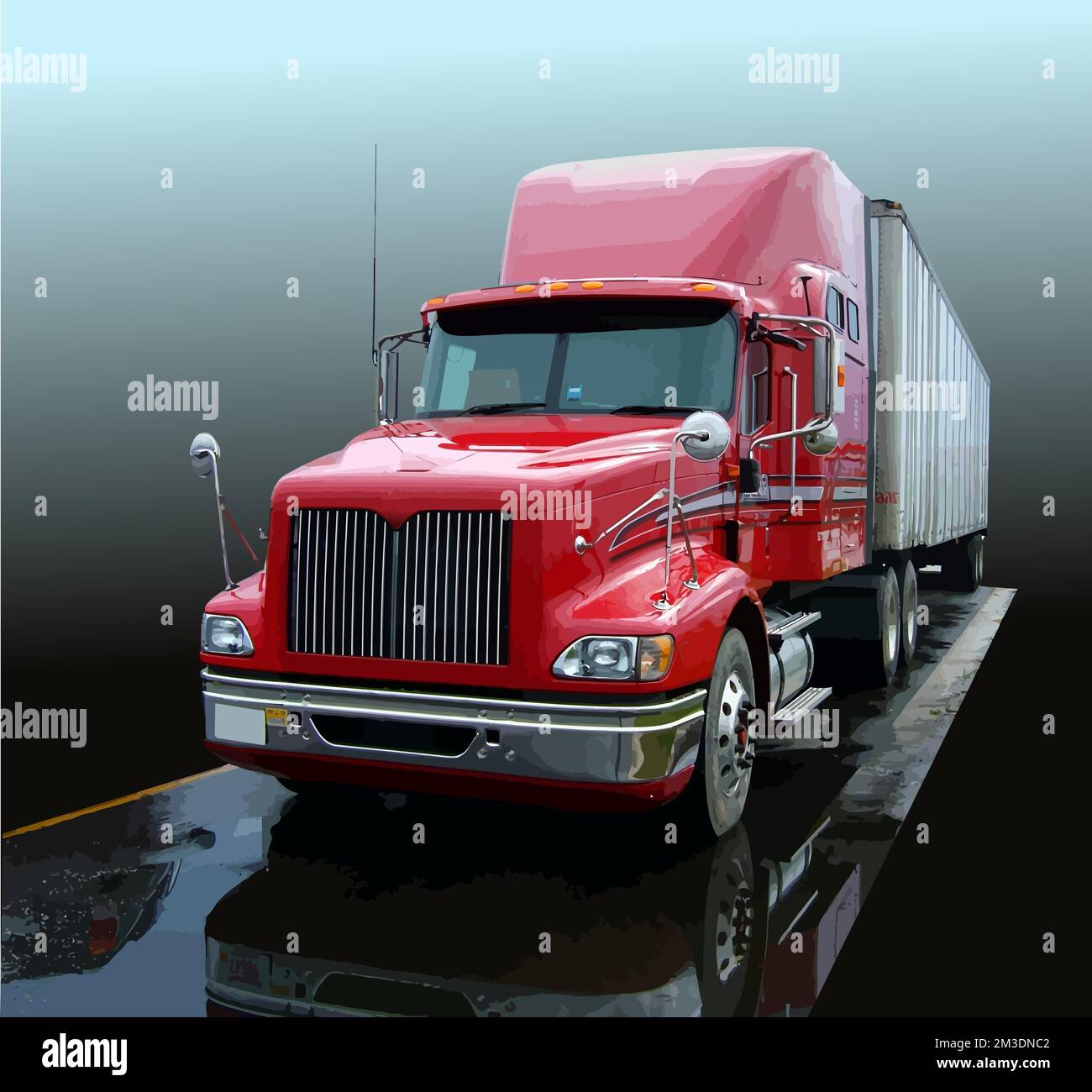 Vector 3d illustration of red truck. Lorry Stock Vector Image & Art - Alamy