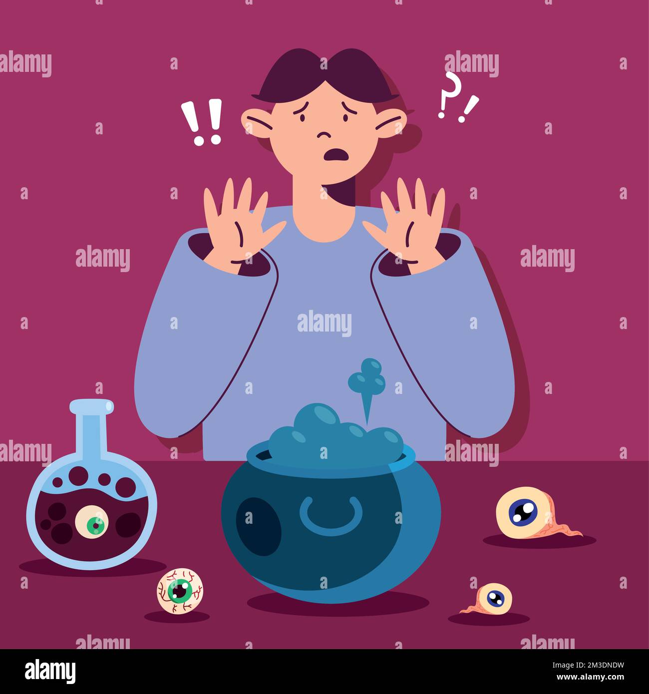 man suffering wiccaphobia patient character Stock Vector Image & Art ...