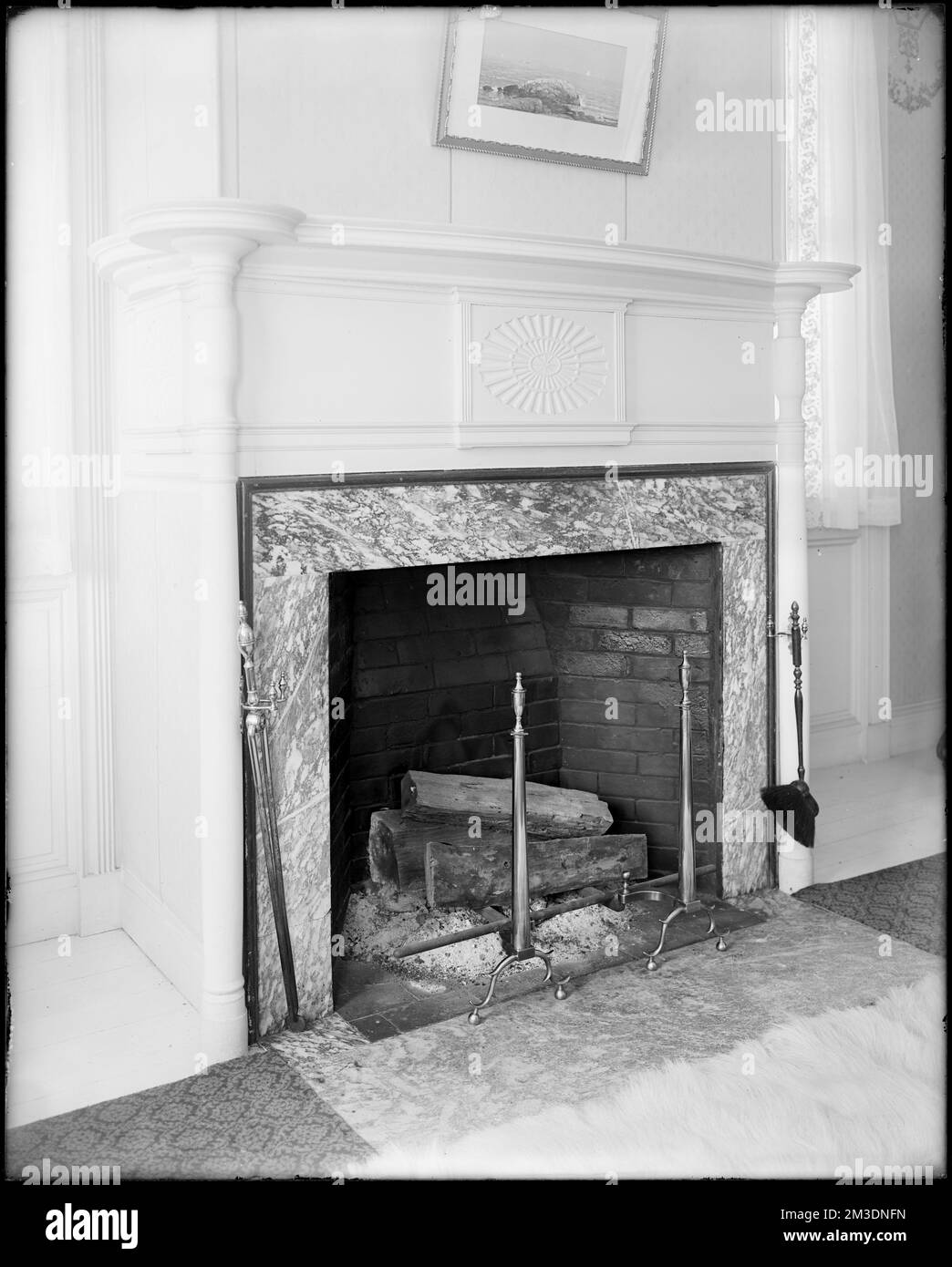 Kingston, Rhode Island, interior detail, mantel, Hagadorn house ...