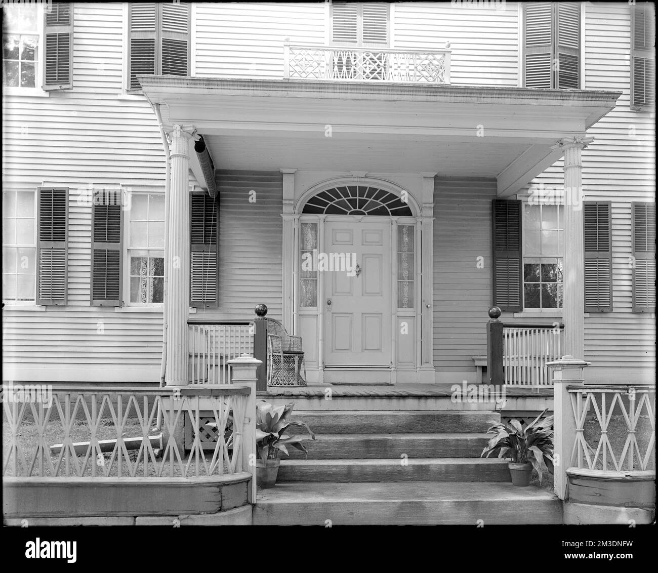 Kingston, Rhode Island, exterior detail, porch and door, Hagadorn house ...