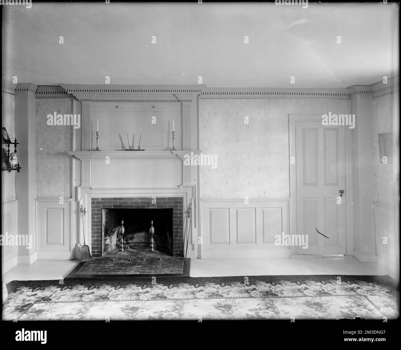 Kingston, Rhode Island, interior detail, mantel and panelling, Helme ...