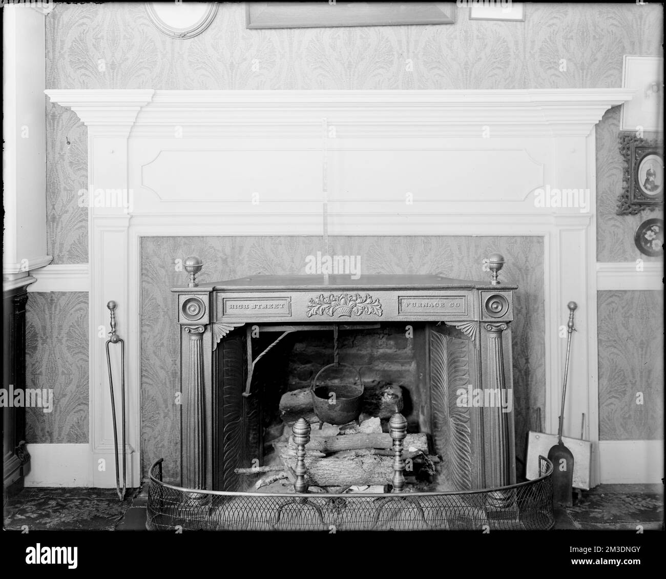 Kingston, Rhode Island, interior detail, mantel, west parlor, Wilkins ...
