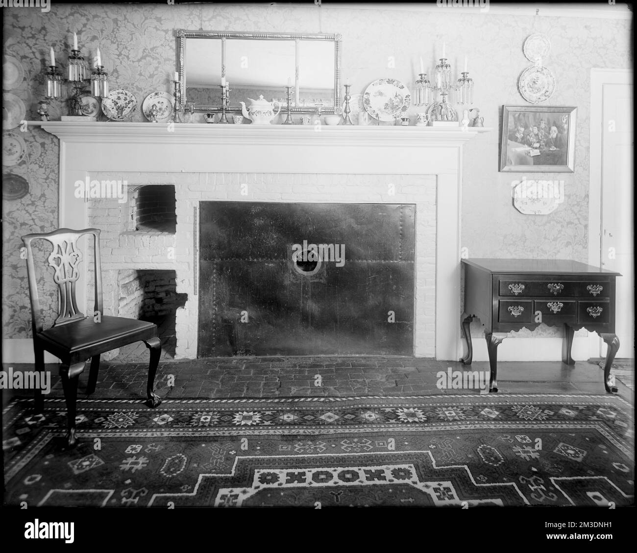 Kingston, Rhode Island, interior detail, mantel, dining room, Eddy ...