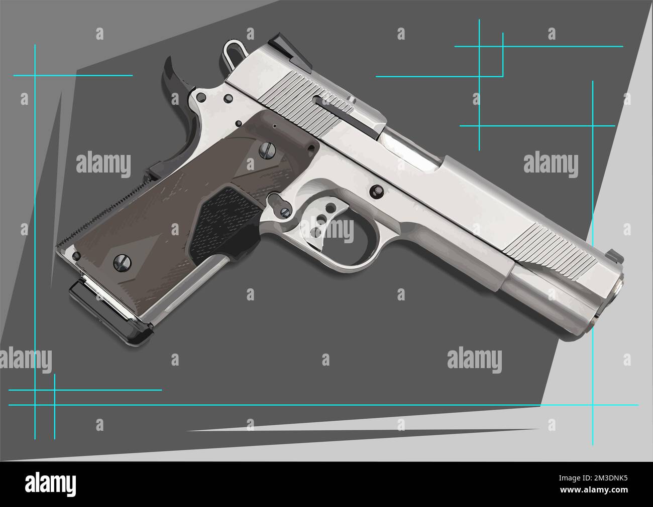 Pistol image. 3d color vector illustration Stock Vector Image & Art - Alamy