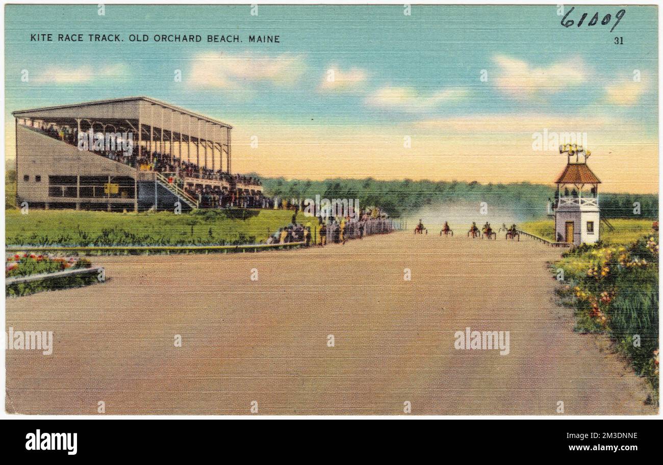 Kite Race Track, Old Orchard Beach, Maine , Beaches, Tichnor Brothers ...