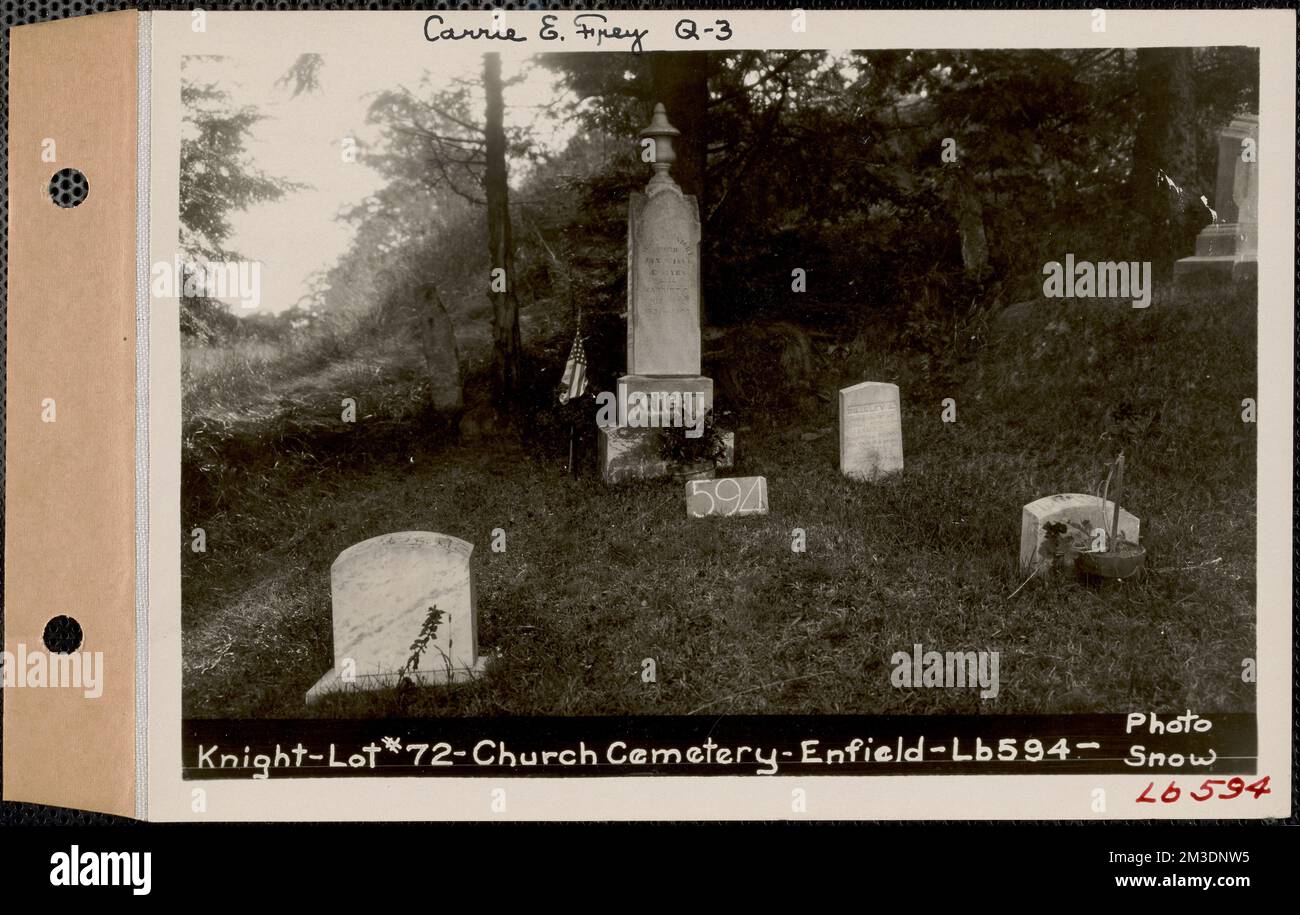 Knight, Church Cemetery, lot 72, Enfield, Mass., ca. 1930-1931 : Carrie ...