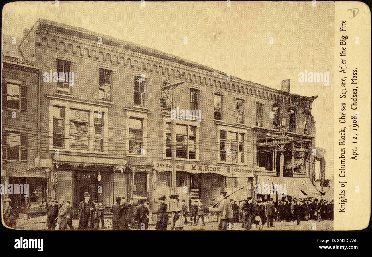 Knights of Columbus Block, Chelsea Square, after the big fire Apr. 12 ...