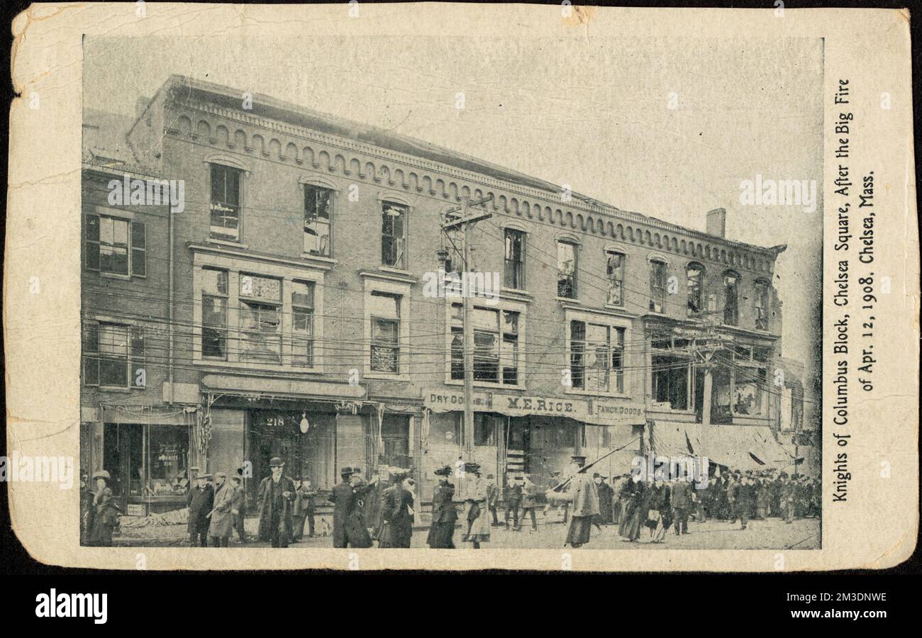 Knights of Columbus Block, Chelsea Square, after the big fire of Apr ...