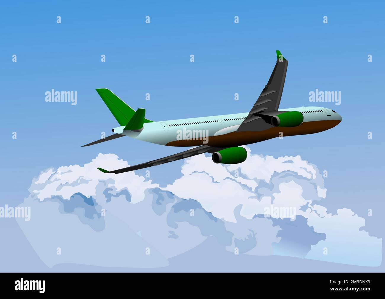 Airplane on the airfield vector 3d Stock Vector Images - Alamy