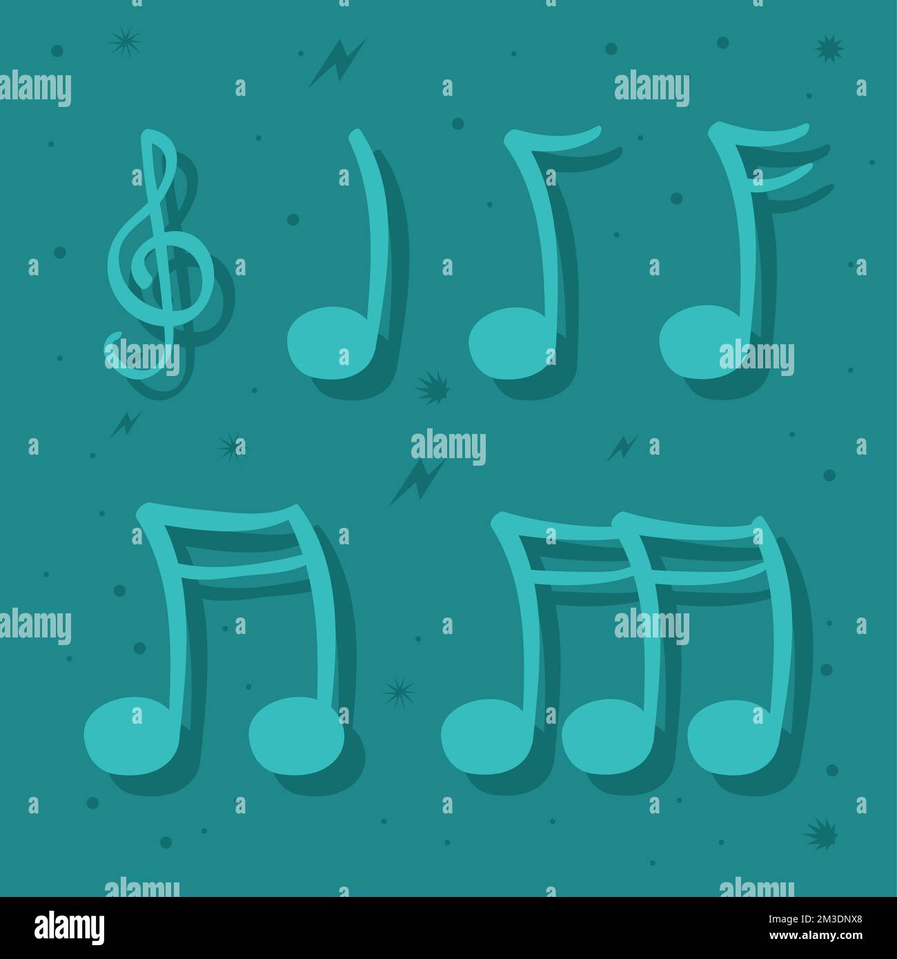 six music notes set icons Stock Vector Image & Art - Alamy