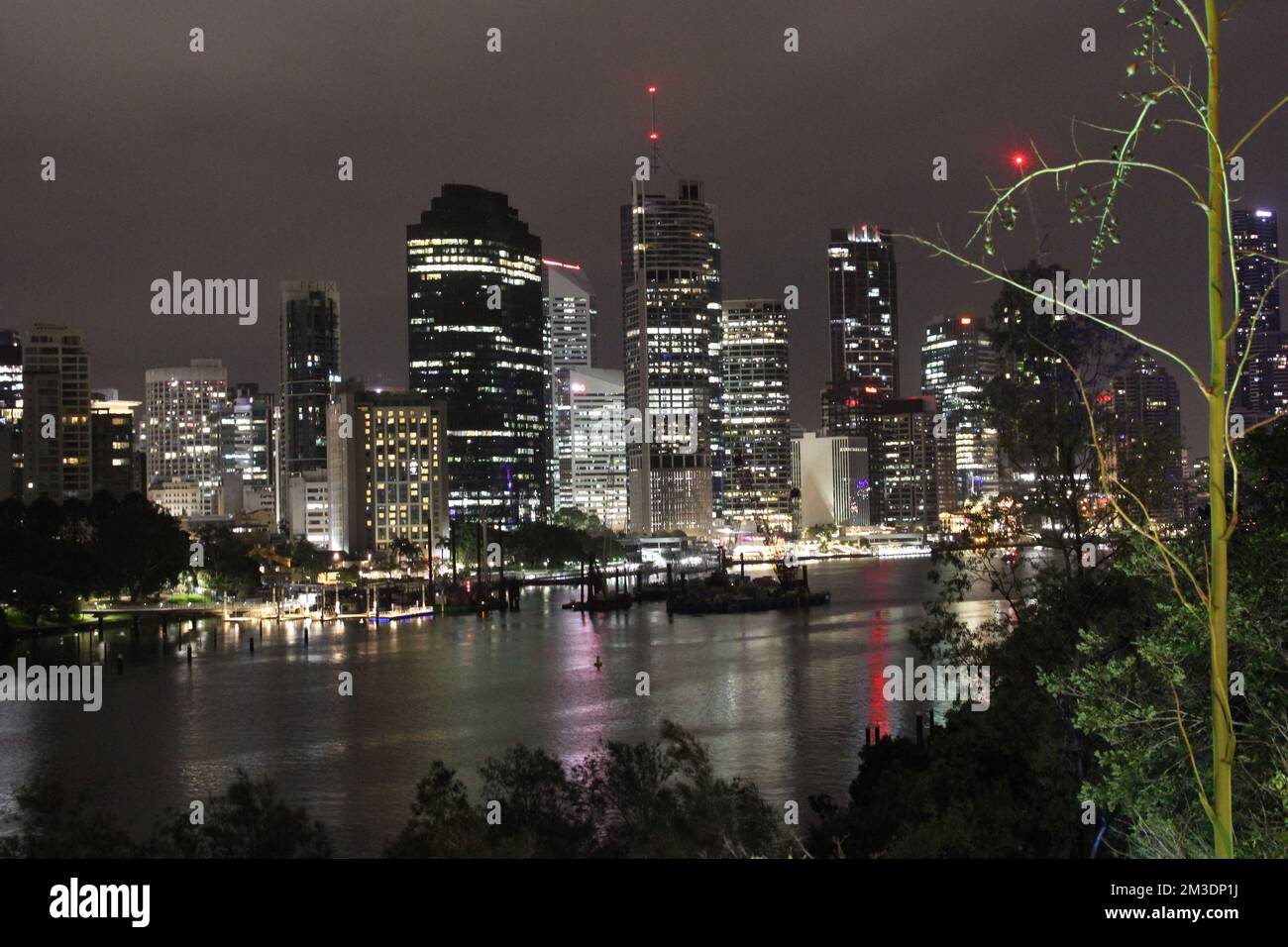 Brisbane City at night time Stock Photo - Alamy