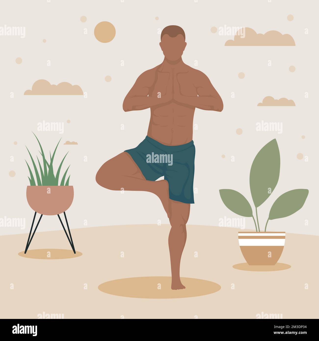 afro man training yoga character Stock Vector Image & Art - Alamy