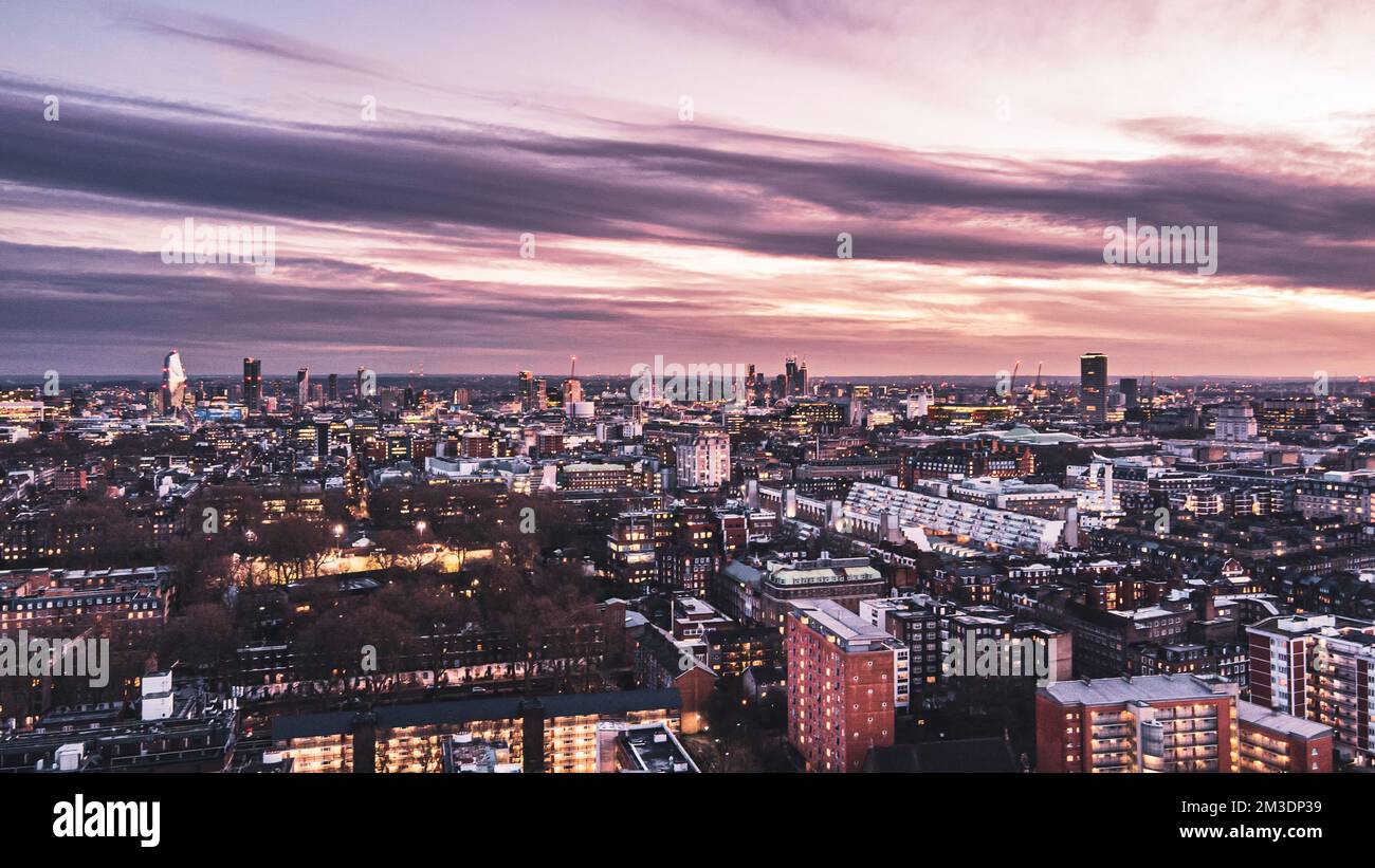 Dramatic London Skyline Sunset View Stock Photo - Alamy