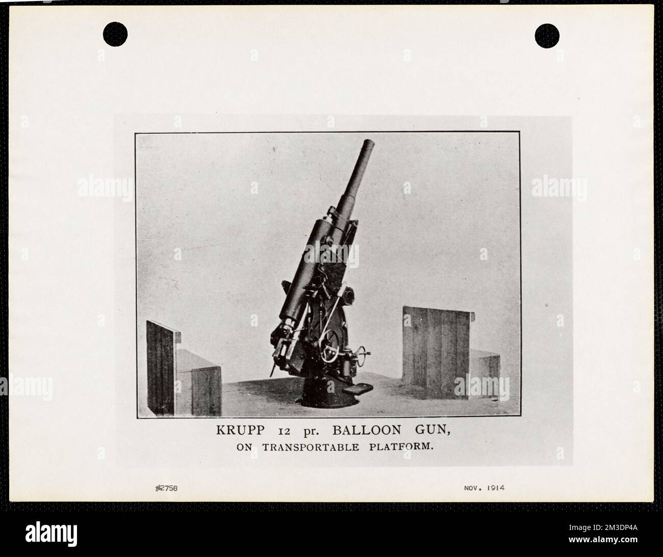 Krupp 12 pr. balloon gun on transportable platform , Arms & armament ...