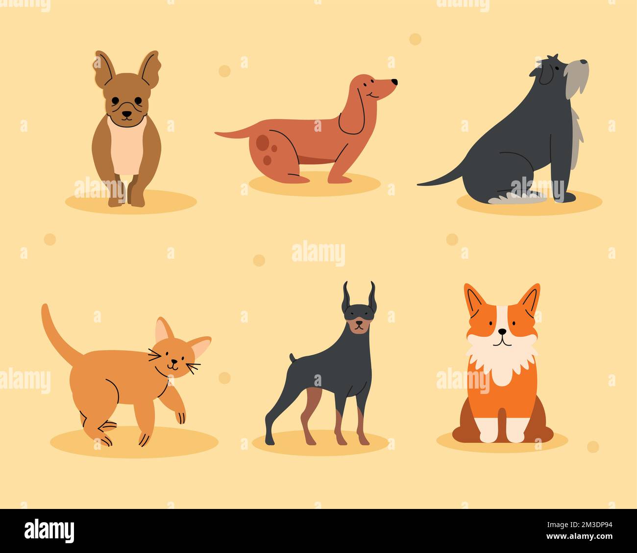 Six dog Stock Vector Images - Alamy