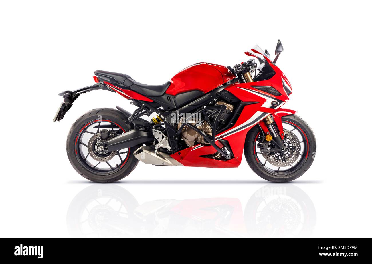 Modern red sport motorcycle isolated on a white background Stock Photo ...