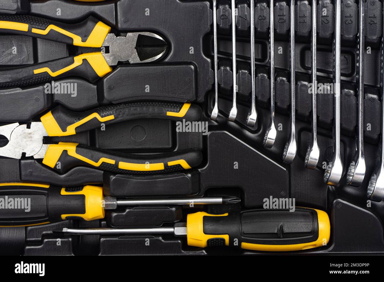 Toolbox, tools kit detail close up. instruments. set of tools. car tool ...