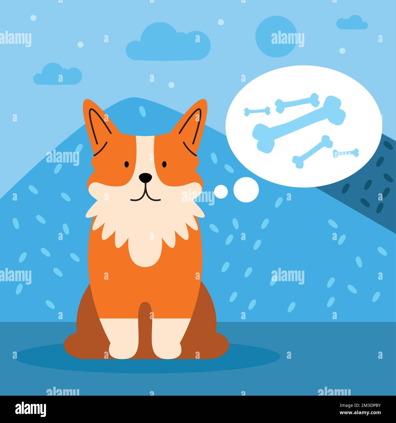 Dog thinking bones hi-res stock photography and images - Alamy