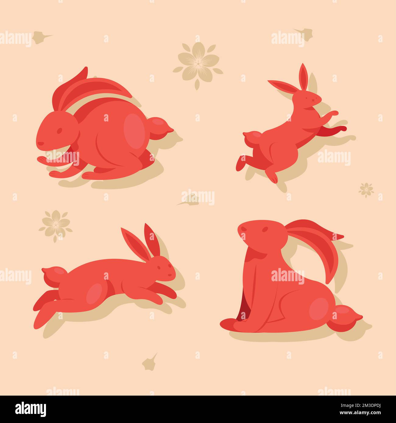 four red rabbits chinese new year poster Stock Vector Image & Art - Alamy