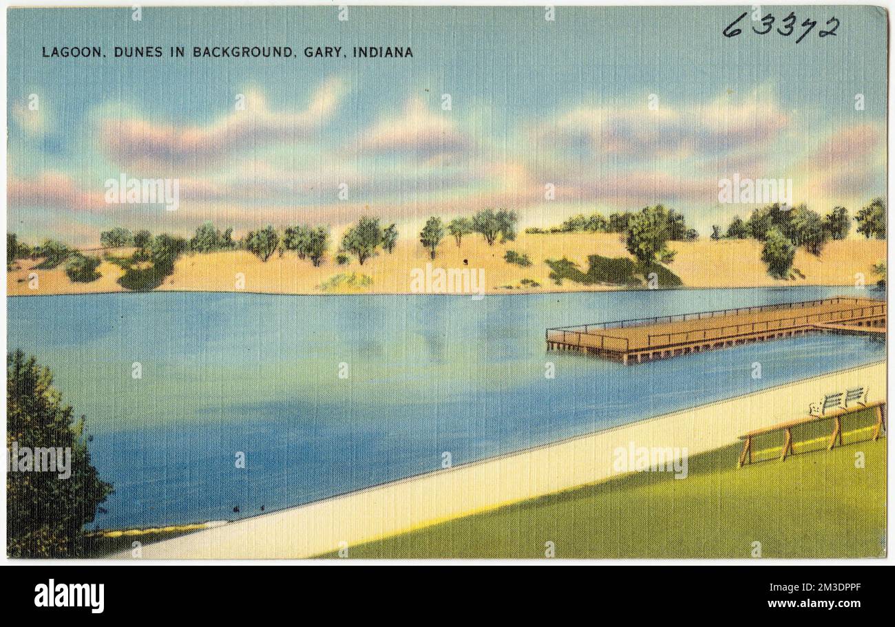 Lagoon, dunes in background, Gary, Indiana , Lakes & ponds, Tichnor ...