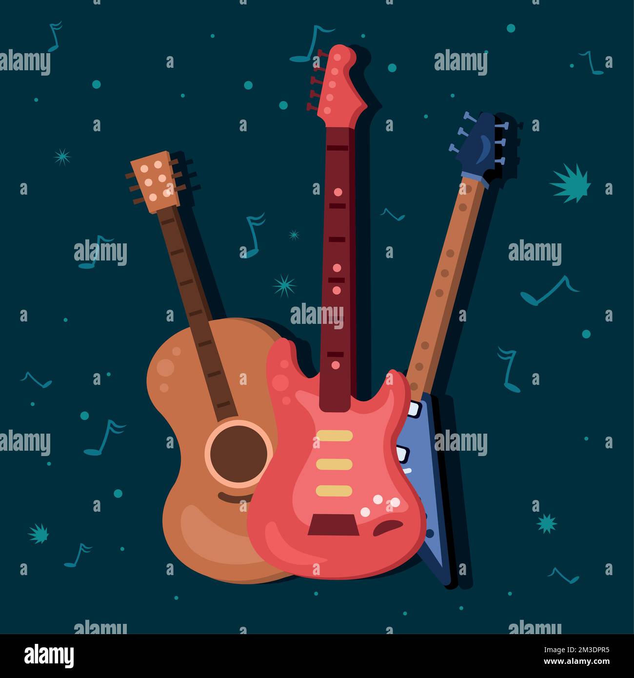 three guitars instruments musical icons Stock Vector Image & Art - Alamy