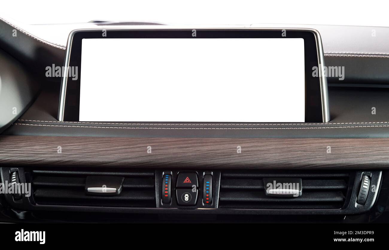 Monitor in car with blank screen. navigation maps concept. isolated on ...