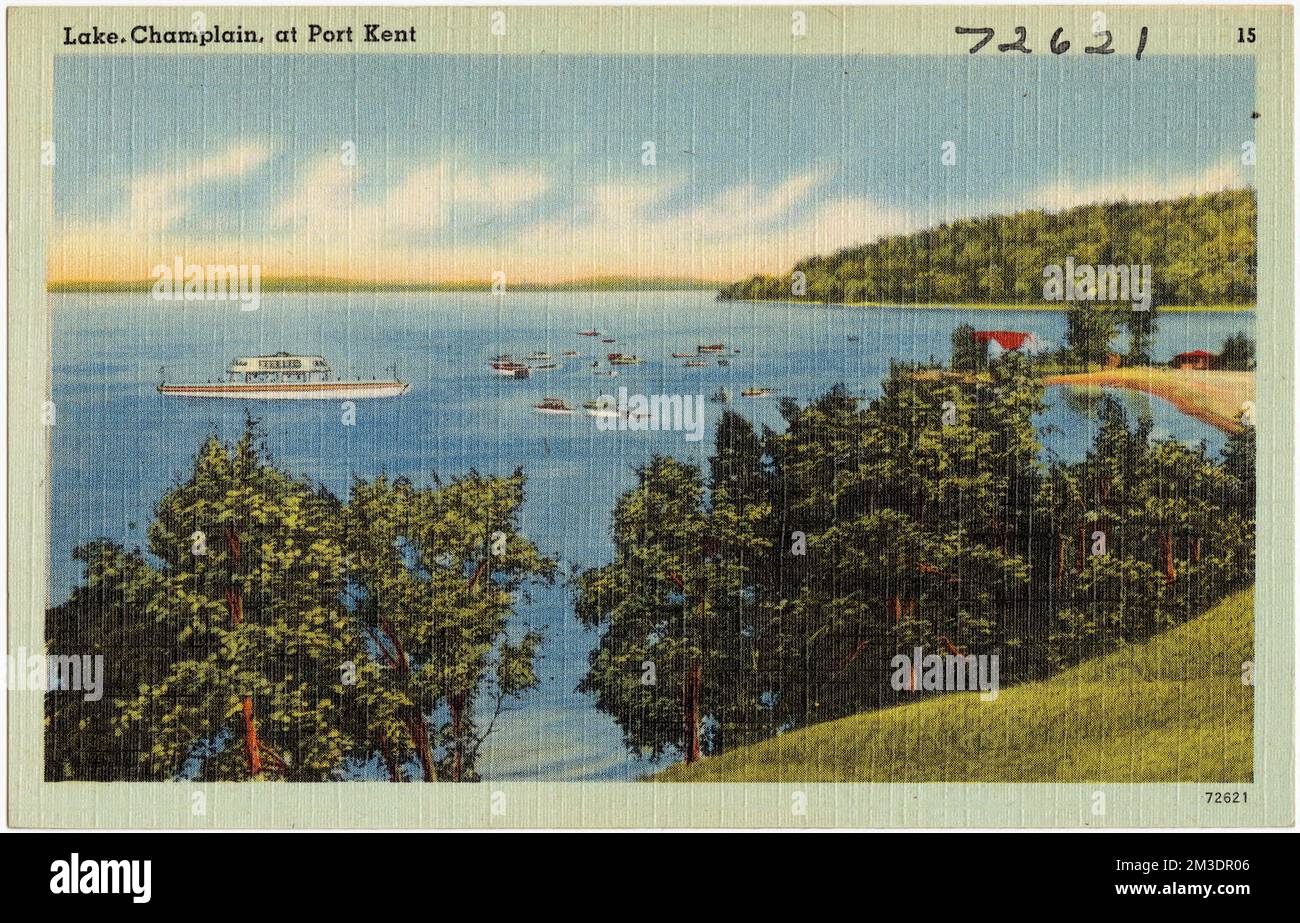 Lake Champlain, at Port Kent , Lakes & ponds, Tichnor Brothers ...