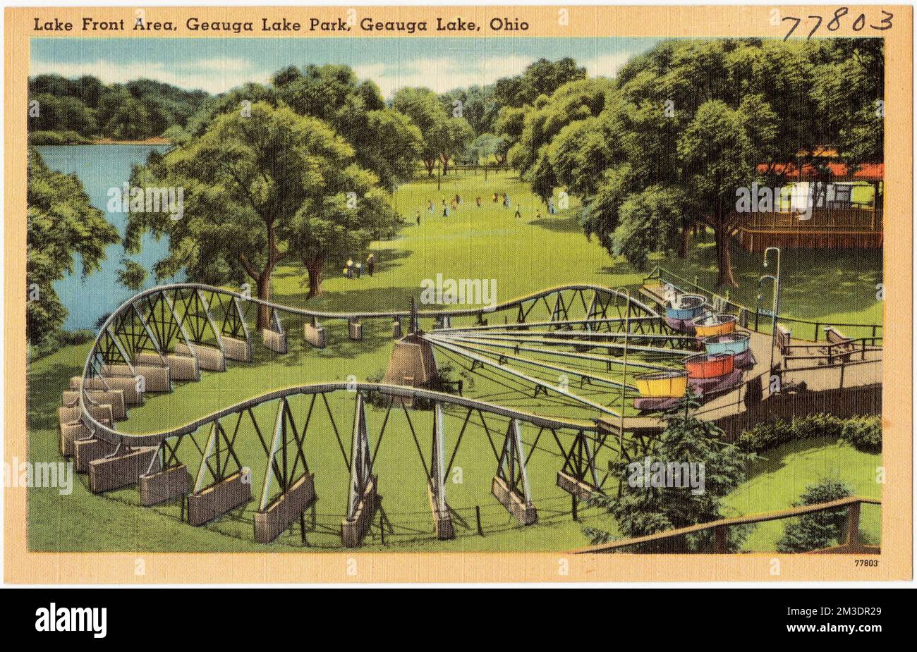 Lake front area, Geauga Lake Park, Geauga Lake, Ohio , Amusement rides ...