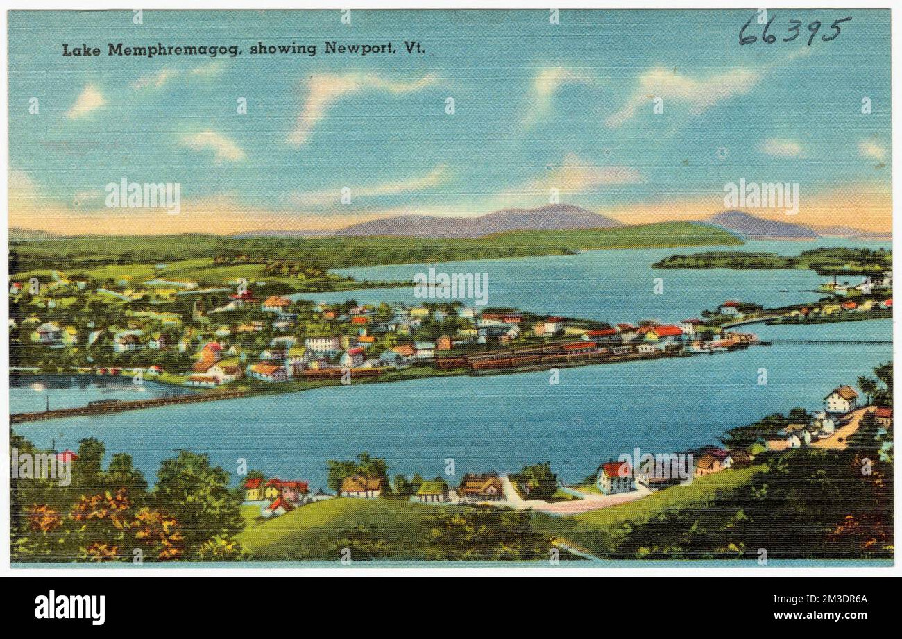 Lake Memphremagog showing Newport, Vt. , Cities & towns, Lakes & ponds ...