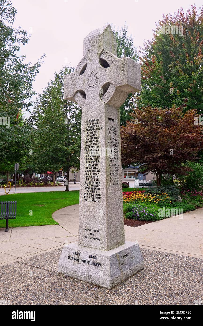 World War II Cenotaph located in Maple Ridge Memorial Park, Maple Ridge ...