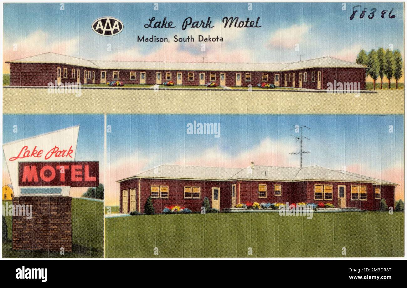 Lake Park Motel, Madison, South Dakota , Motels, Tichnor Brothers ...