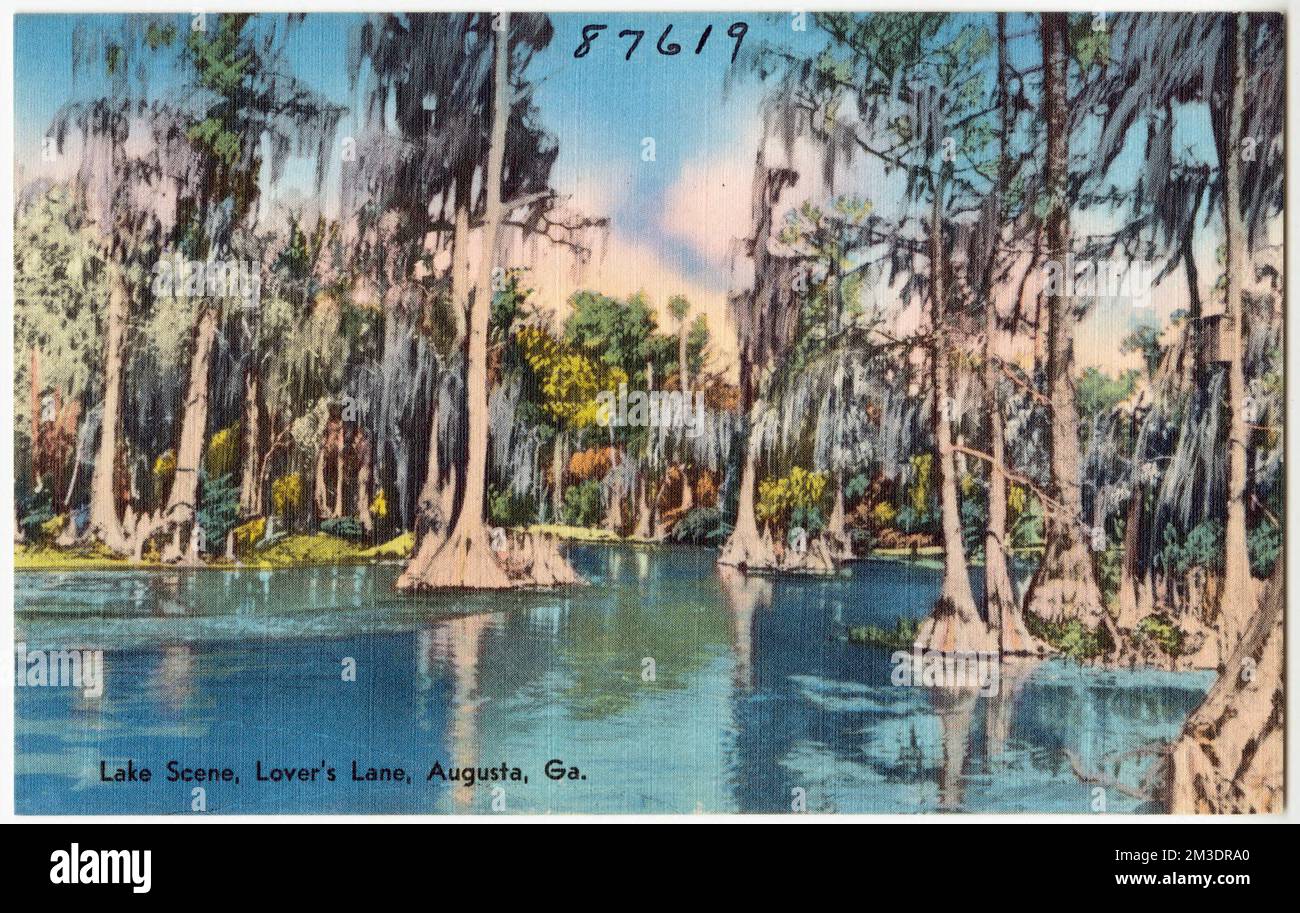 Lake scene, Lover's Lane, Augusta, Georgia , Lakes & ponds, Tichnor ...