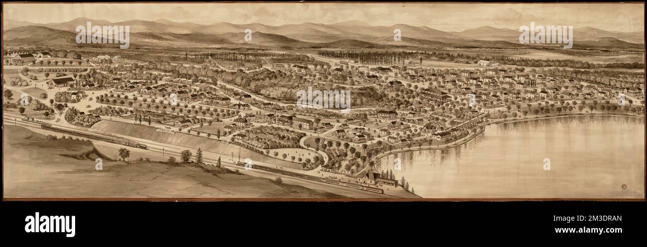 [Lake Pleasant, Massachusetts] , Montague Mass. : Town, Aerial views ...