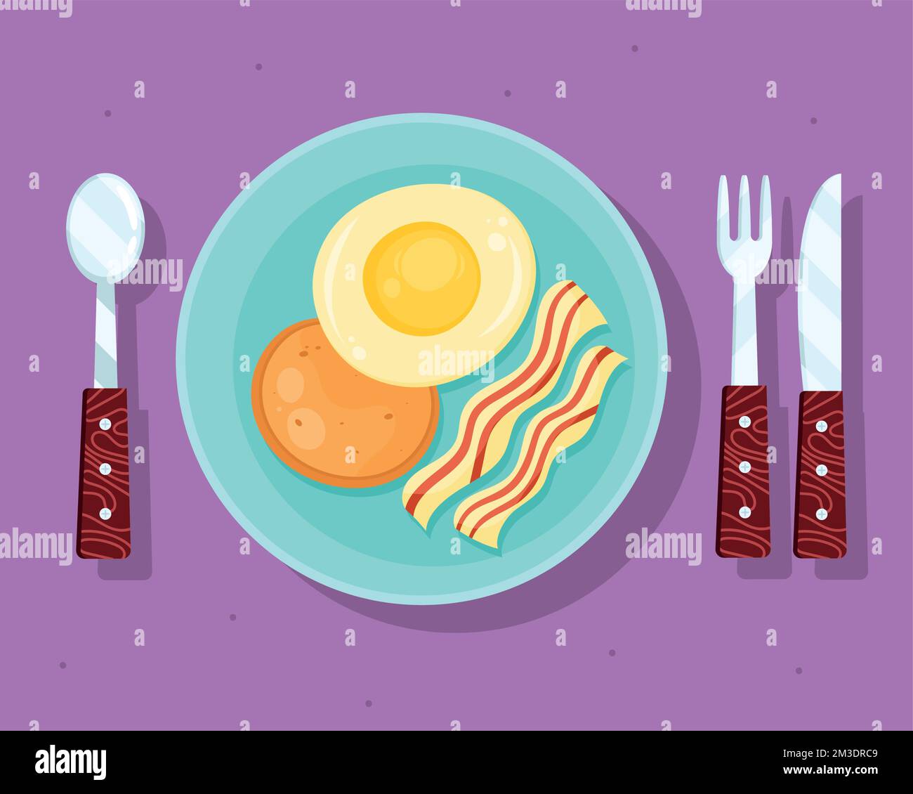 eggs and bacon breakfast icons Stock Vector Image & Art - Alamy