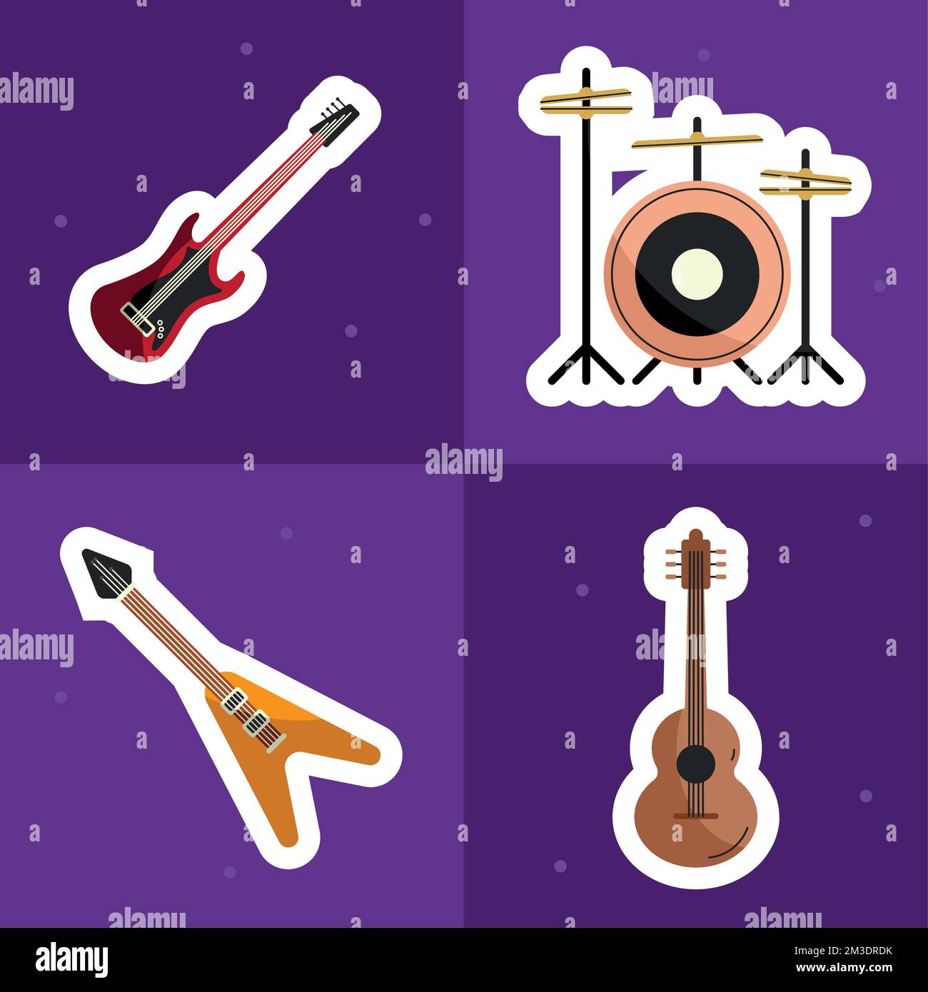 Four musical instruments Stock Vector Images - Alamy
