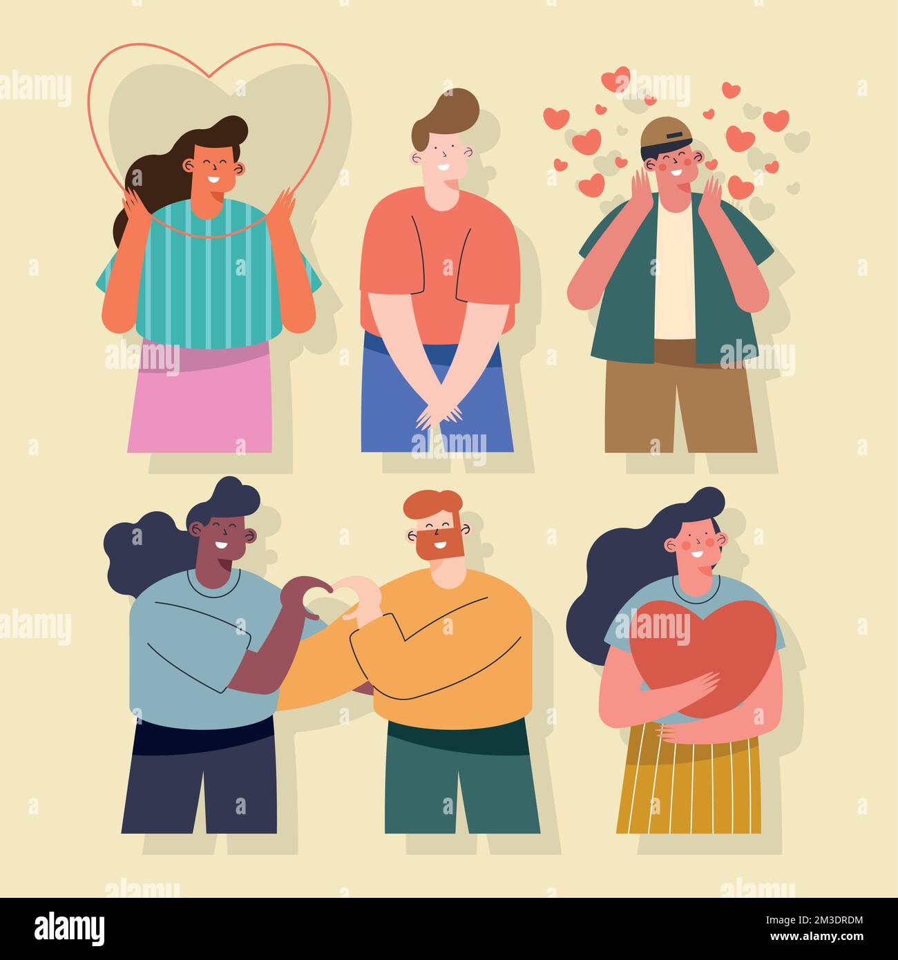 group of six lovers characters Stock Vector Image & Art - Alamy