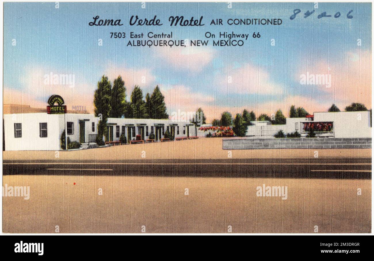 Lama Verde Motel, air conditioned, 7503 East Central, on Highway 66 ...