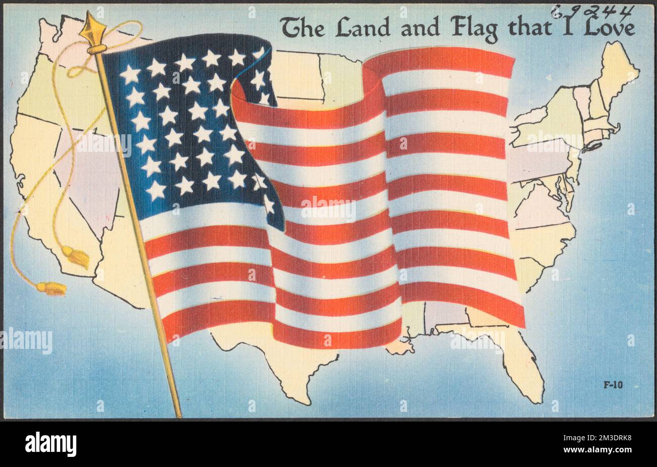 The land and flag that I love , Flags, Maps, Tichnor Brothers ...