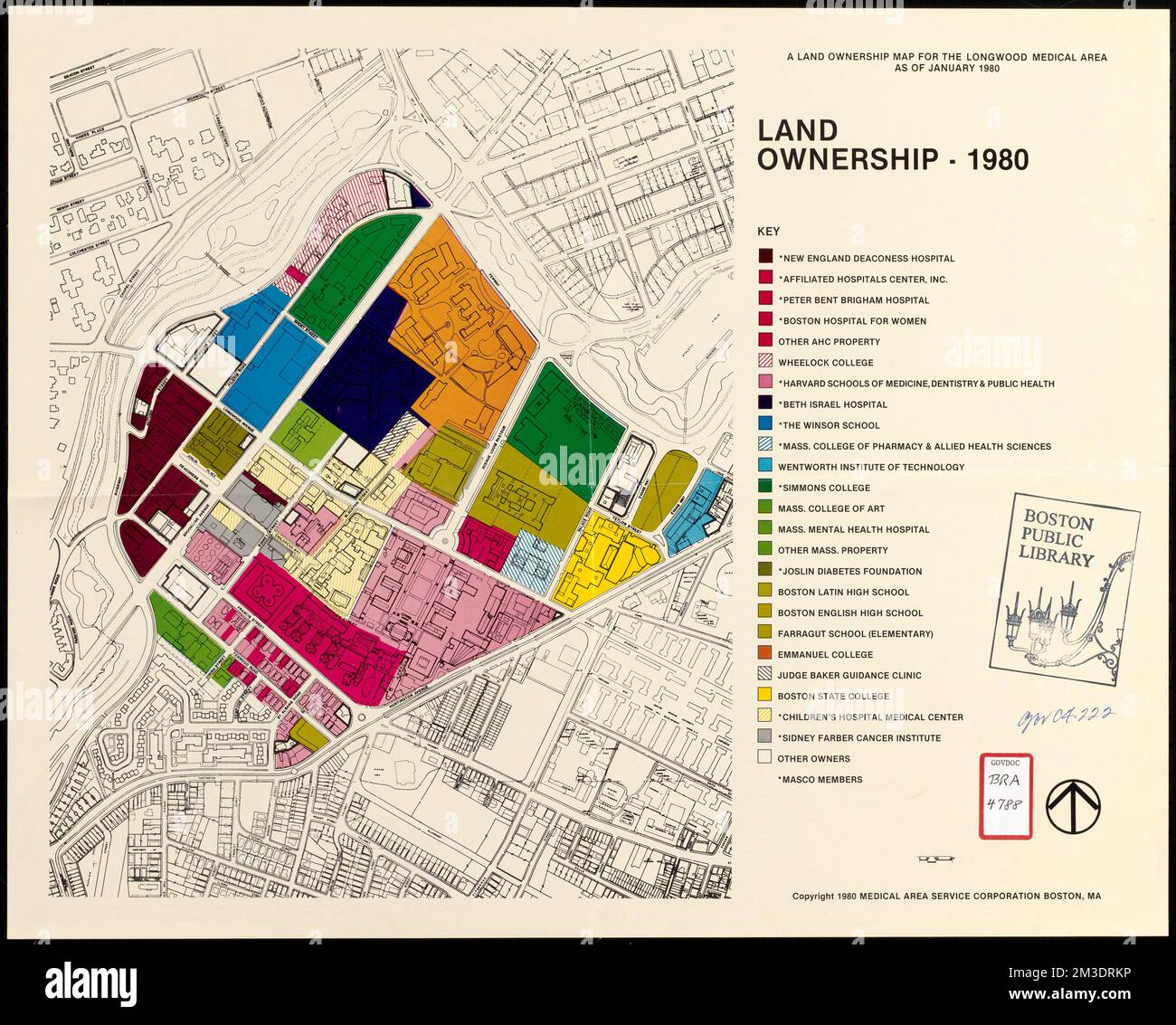 A land ownership map for the Longwood Medical Area as of January 1980 ...