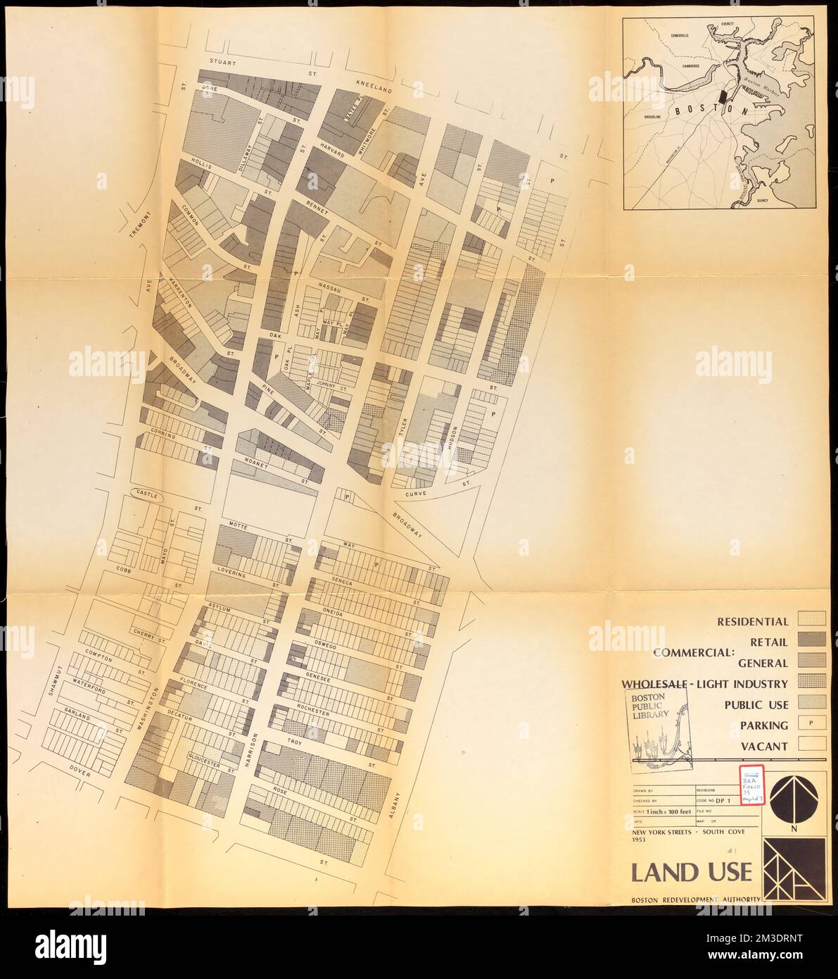 Land use New York streets - South Cove 1953 , Land use, Massachusetts ...