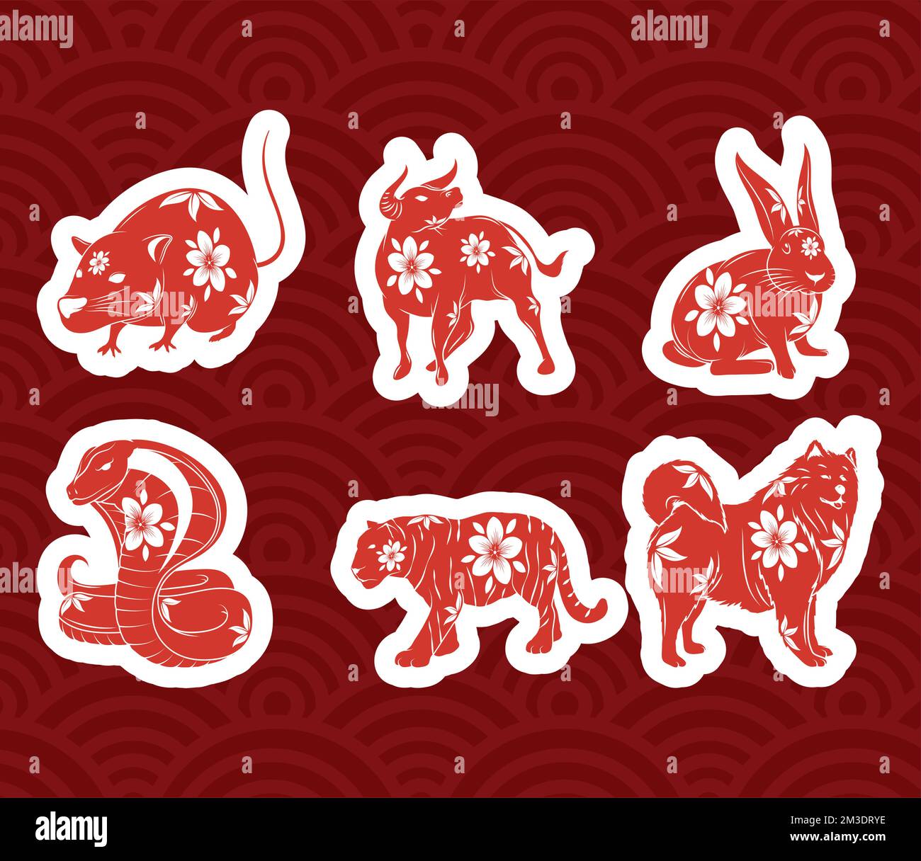 six chinese new year animals icons Stock Vector Image & Art - Alamy