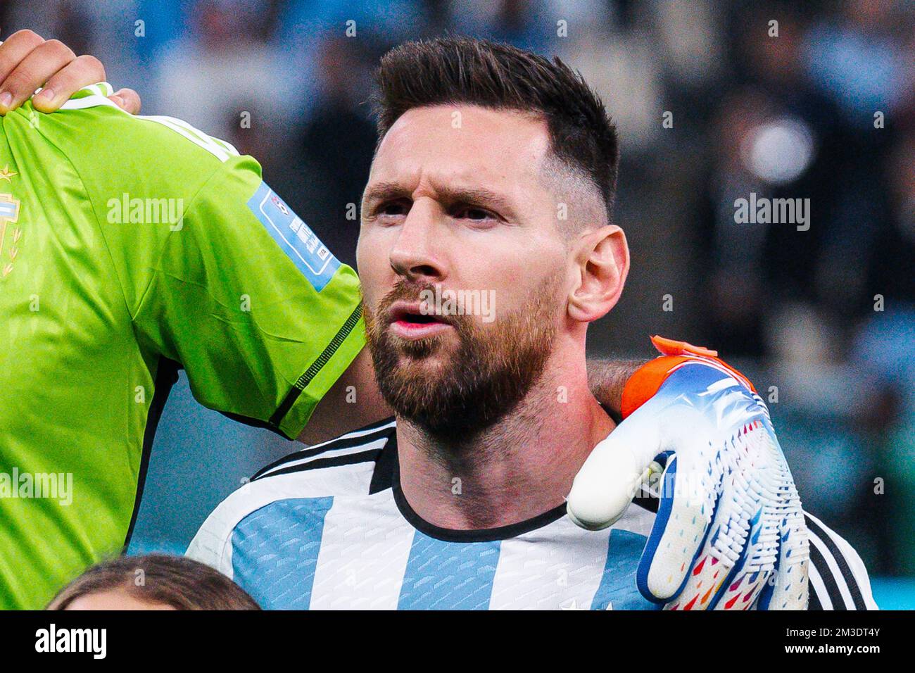 LUSAIL, QATAR - DECEMBER 13: Lionel Messi at the start of the Semifinal ...