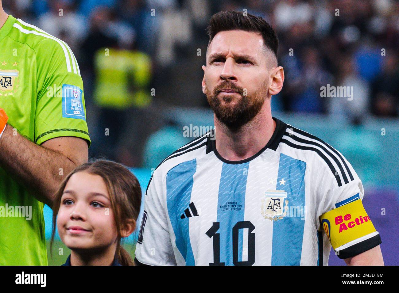 LUSAIL, QATAR - DECEMBER 13: Lionel Messi at the start of the Semifinal ...