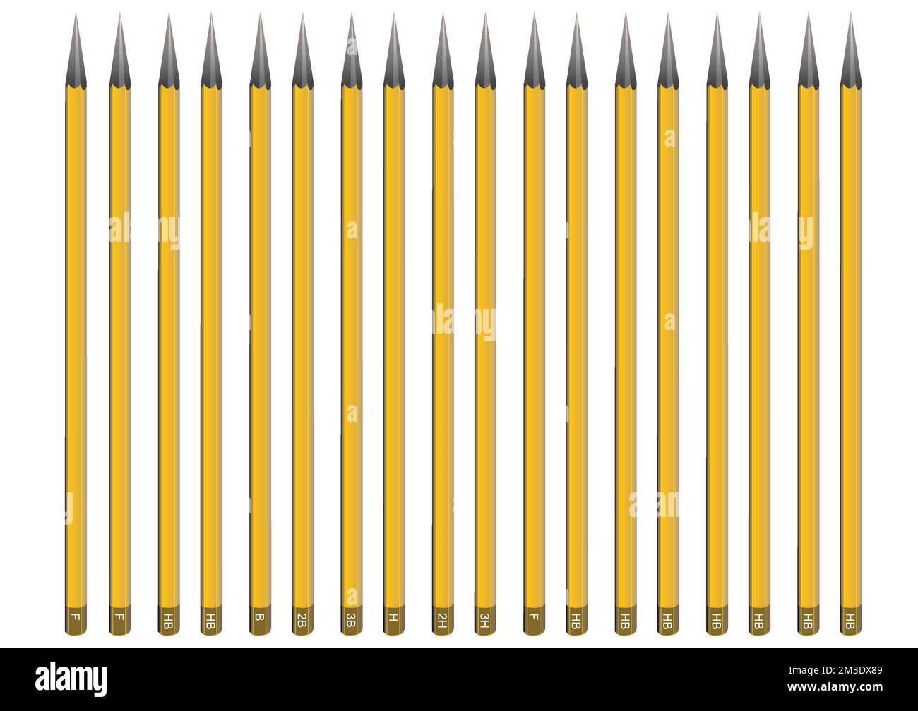 Set yellow pencils. 3d color vector illustration Stock Vector Image ...