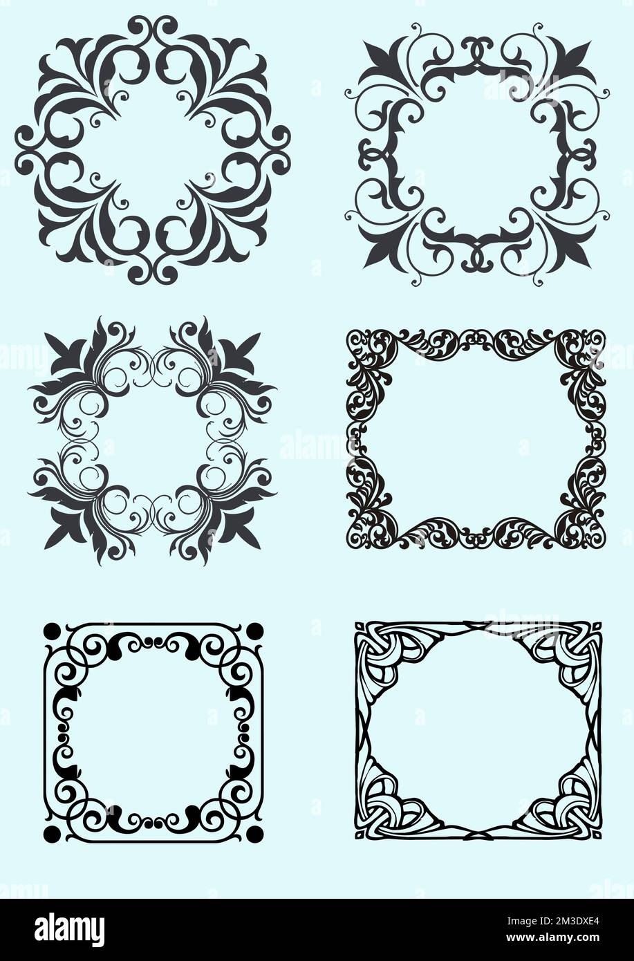 Set of ornate vector frames and ornaments with sample text. Perfect as ...