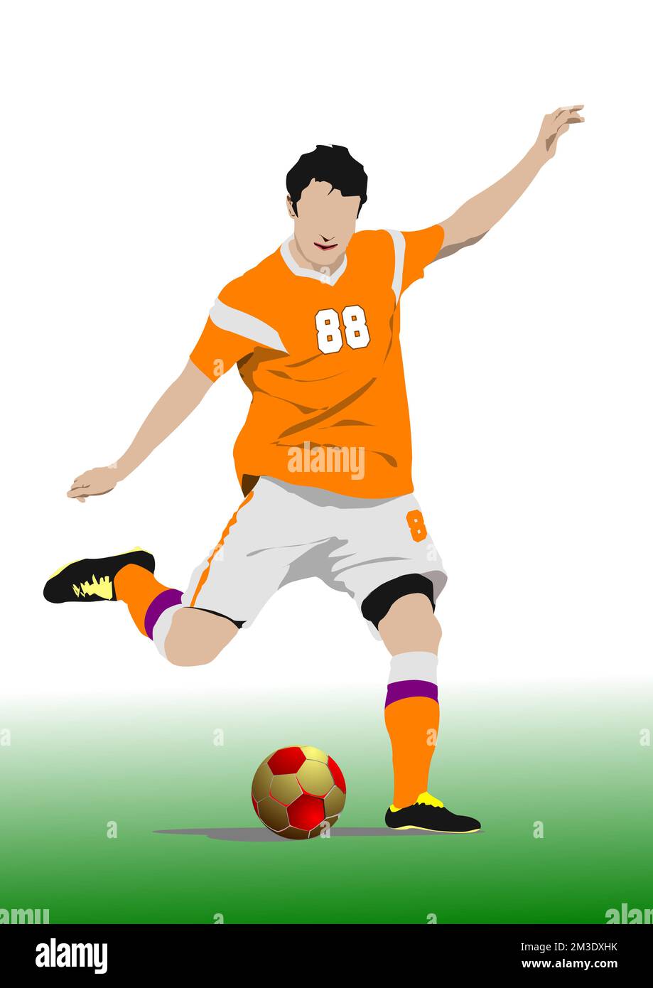 Soccer game poster. Football. Vector Colored 3d illustration Stock ...